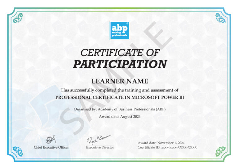Professional Certificate in Microsoft Power BI - ABPBD Skill Course